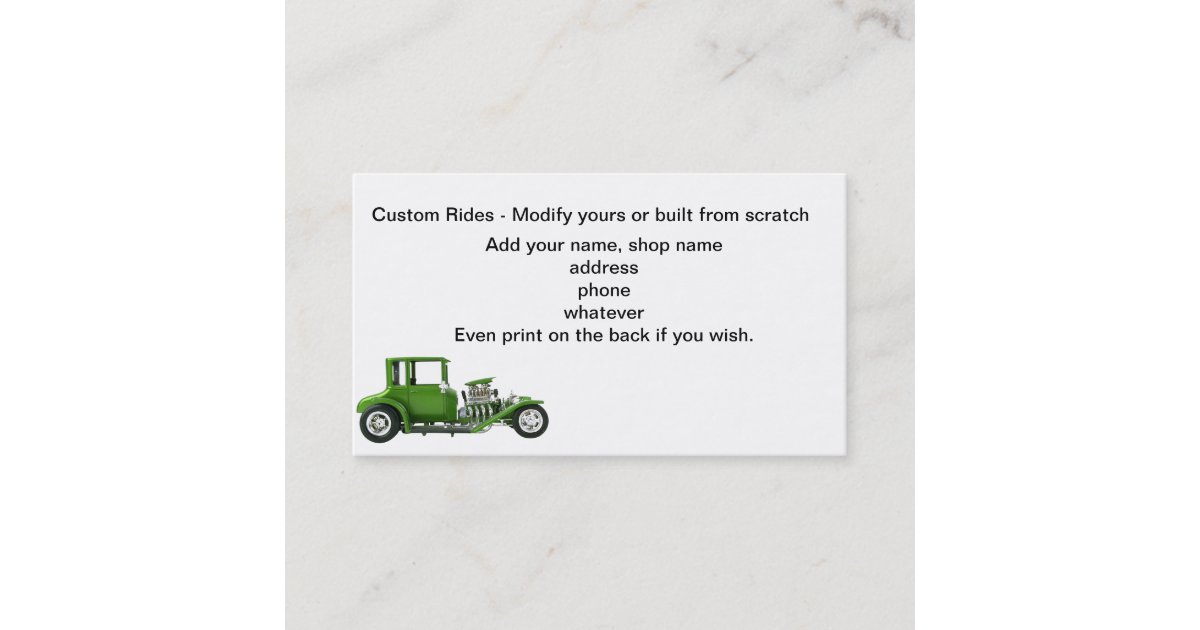 Custom car shop business card | Zazzle