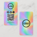 Custom Card Social Media QR Code Rainbow Hologram | Zazzle