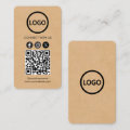 Custom Cards Social Media QR Code Kraft Paper | Zazzle