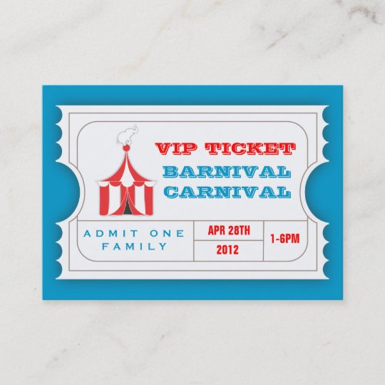 CUSTOM Carnival Admission Ticket BLUE | Zazzle.com
