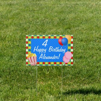 Custom Carnival Birthday Yard Sign | Zazzle