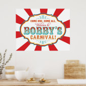 Custom Carnival Welcome Birthday Banner for Bobby Poster | Zazzle