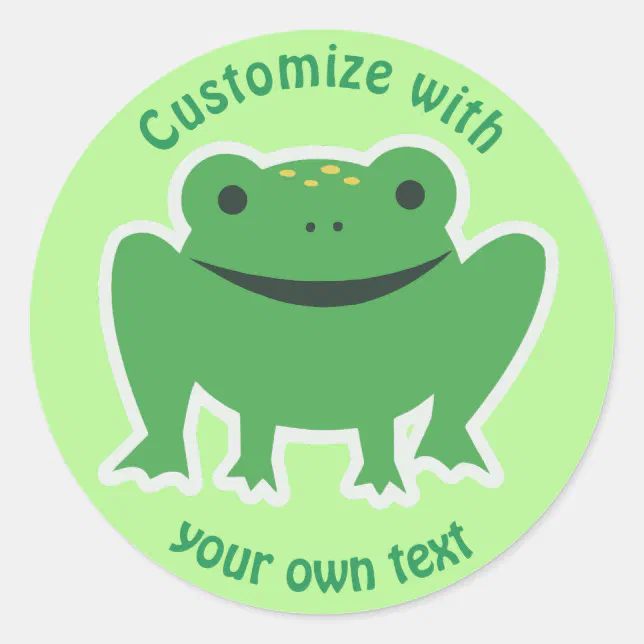 Custom Cartoon Frog Classic Round Sticker | Zazzle