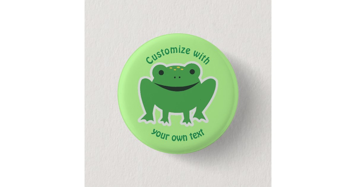 Custom Cartoon Frog Pinback Button | Zazzle