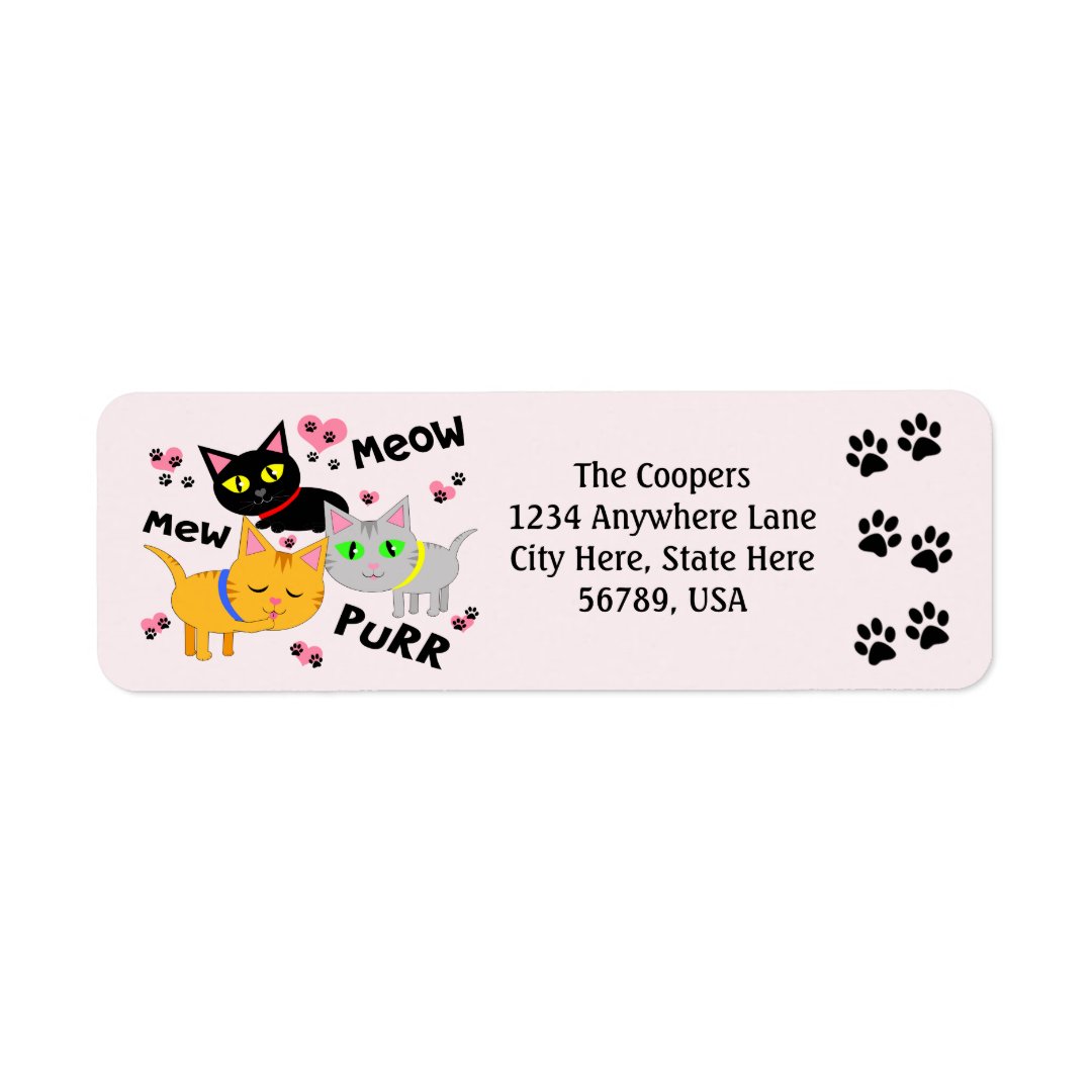 Custom Cat Art Return Address Labels | Zazzle