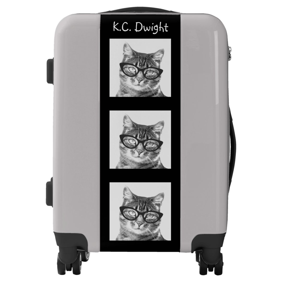 Custom cat photo luggage suitcase for animal lover | Zazzle