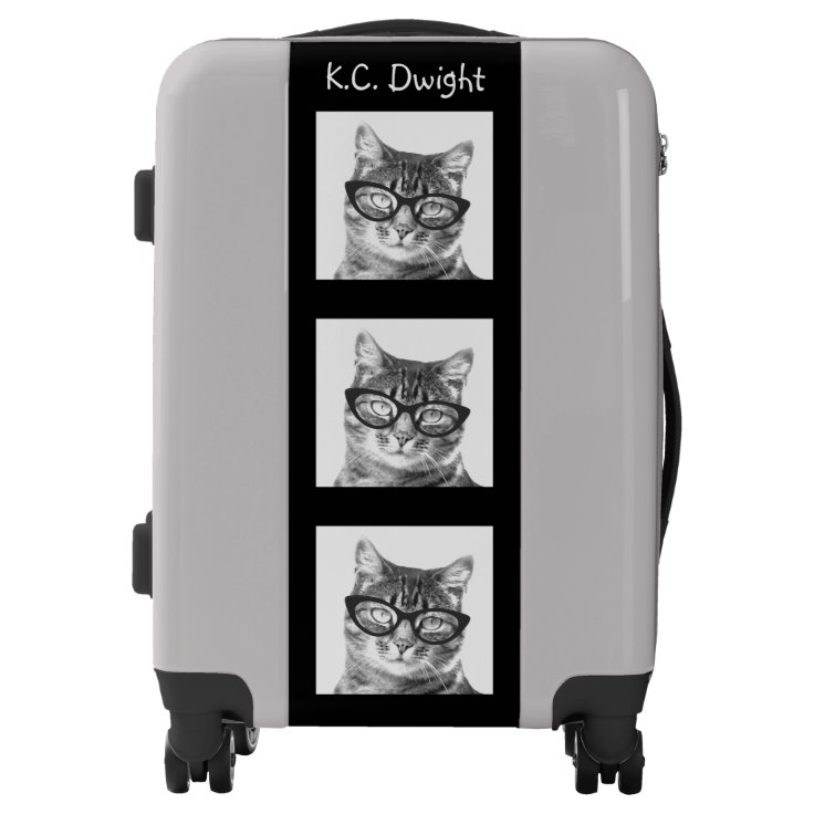 Custom cat photo luggage suitcase for animal lover | Zazzle