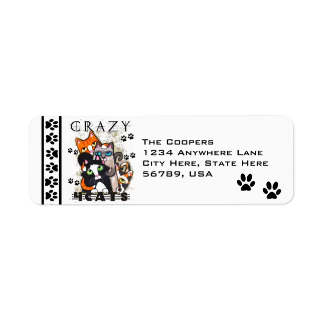 Custom Cat Return Address Labels | Zazzle