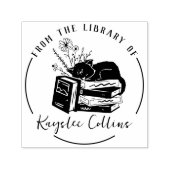 Custom Cat Self Inking Rubber Library Book Stamp | Zazzle