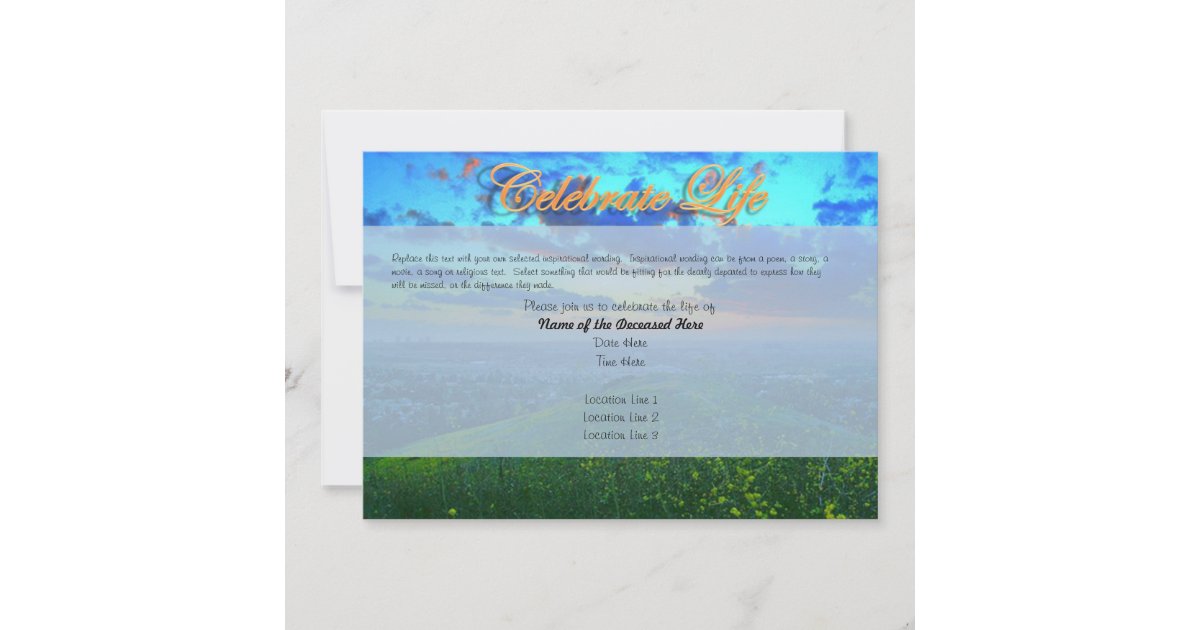 Custom Celebration of Life Invitations | Zazzle