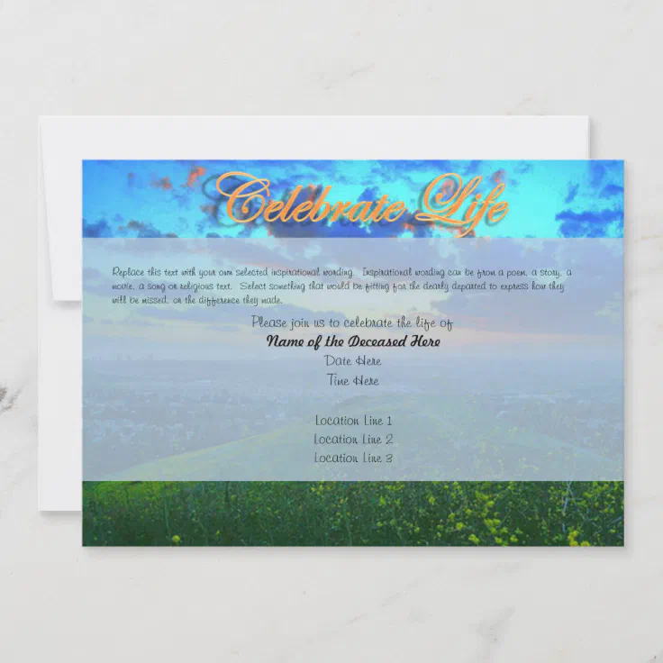Custom Celebration of Life Invitations | Zazzle