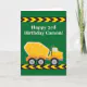 Custom Cement Mixer Truck Green Boys Birthday Card | Zazzle