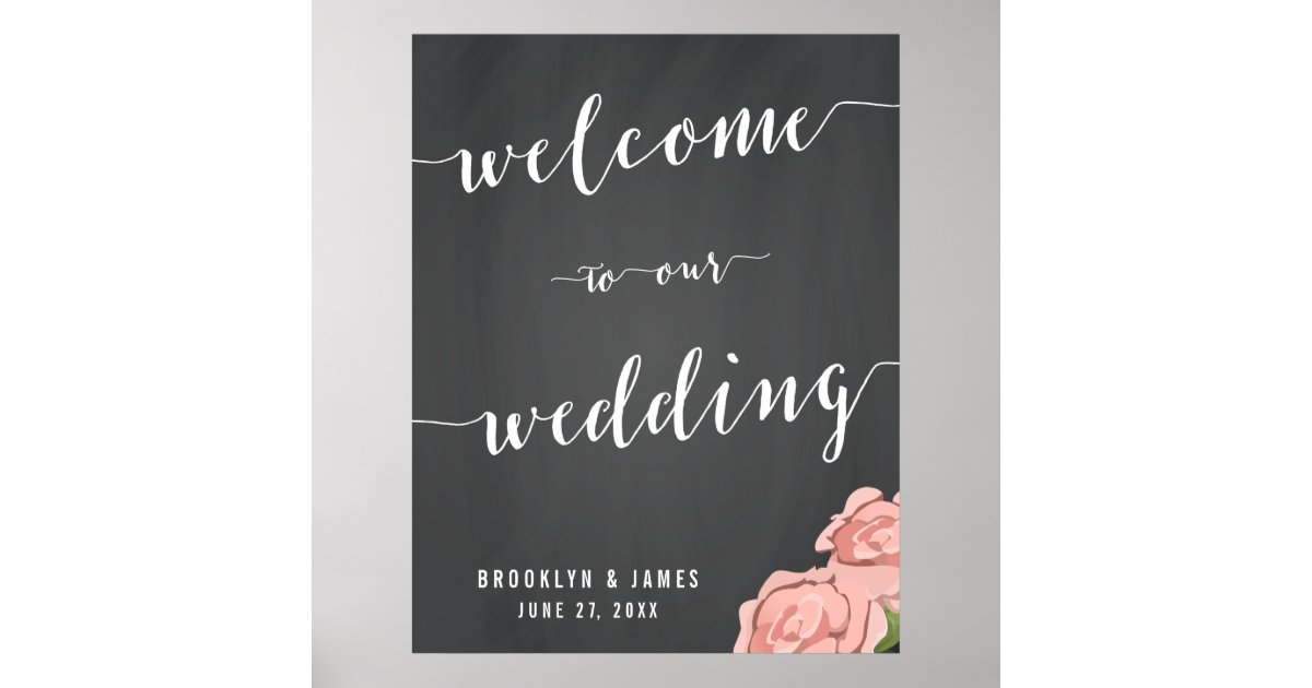 Custom Chalkboard Wedding Reception Sign 22x28 | Zazzle
