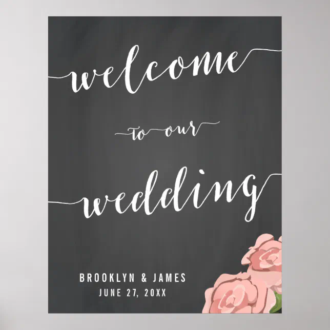 Custom Chalkboard Wedding Reception Sign 22x28 | Zazzle