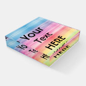 Custom Change The Image and Text Rainbow Picture Paperweight | Zazzle