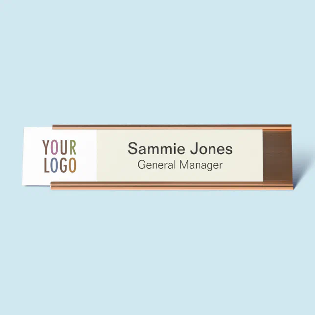 Custom Changeable Name Plate with Company Logo | Zazzle