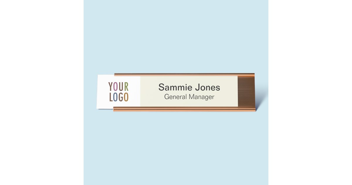 Custom Changeable Name Plate with Company Logo | Zazzle