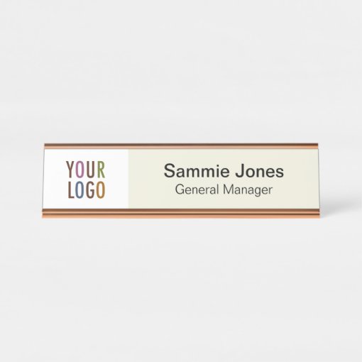 Custom Changeable Name Plate with Company Logo | Zazzle