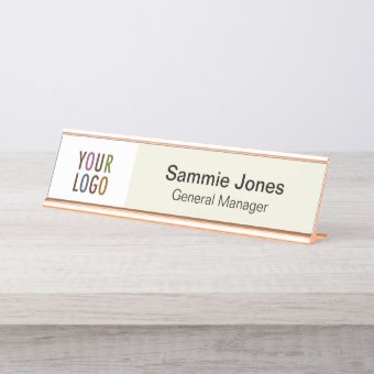 Custom Changeable Name Plate with Company Logo | Zazzle