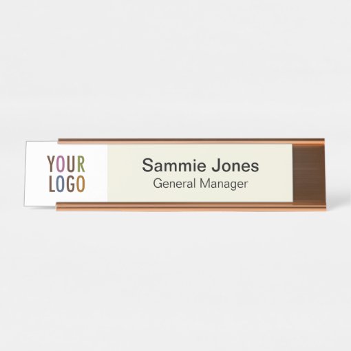 Custom Changeable Name Plate with Company Logo | Zazzle