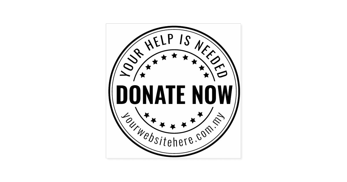 Custom Charity & Donation Self Inking Rubber Stamp | Zazzle