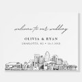 Custom Charlotte Wedding Skyline Welcome Sign | Zazzle