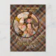 Custom Cheerful Cute Thanksgiving Plaid Pattern Postcard | Zazzle