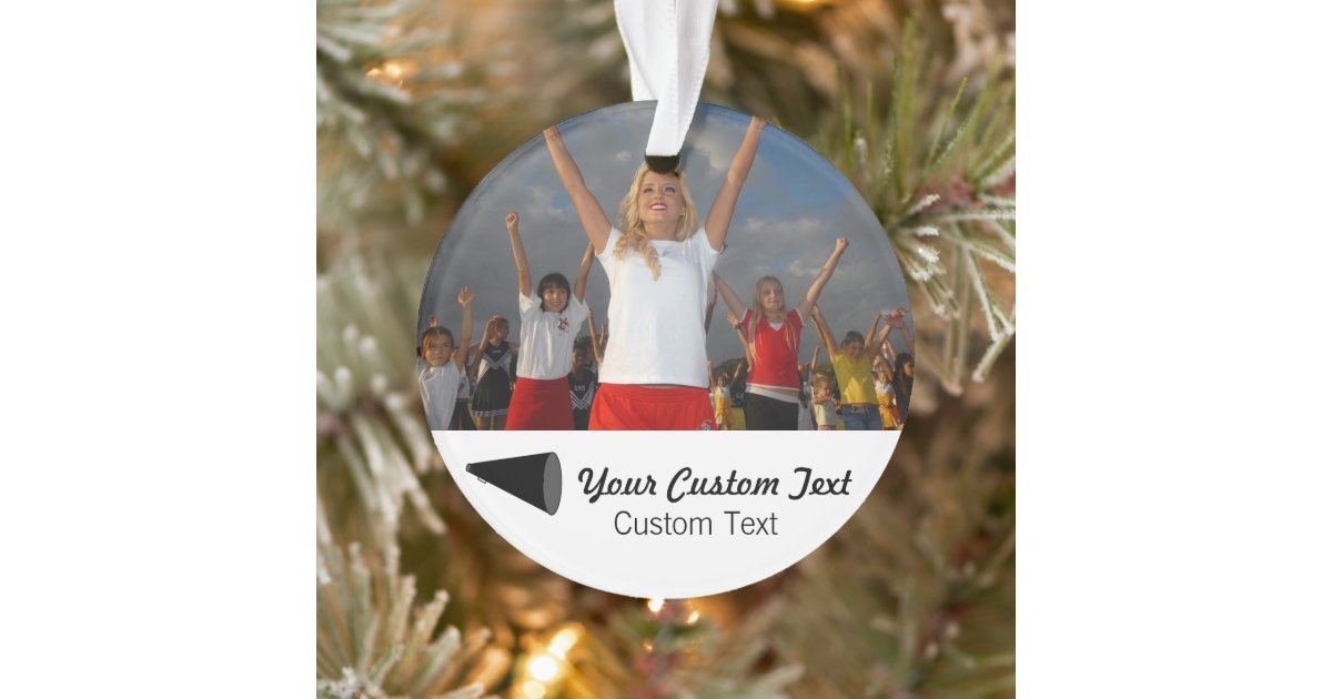 Custom Cheerleading Photo & Name Christmas Tree Ornament | Zazzle