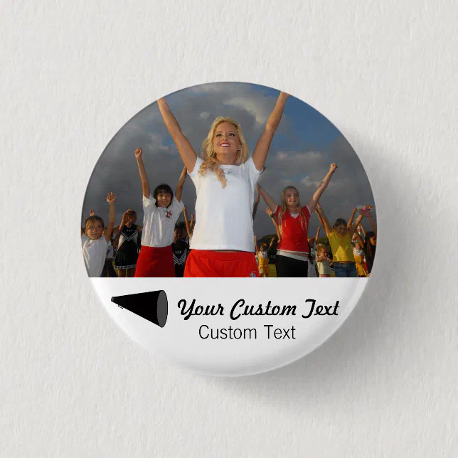 Custom Cheerleading Photo Team Spirit Button | Zazzle
