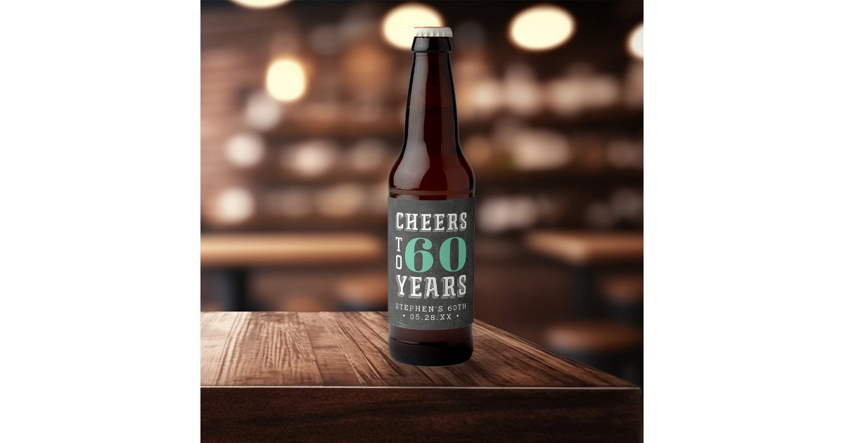 Custom Cheers Milestone Birthday Beer Bottle Label | Zazzle
