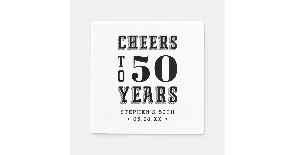 Custom Cheers Milestone Birthday Napkins | Zazzle