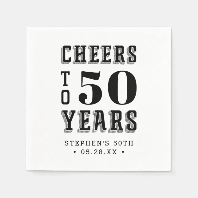 Custom Cheers Milestone Birthday Napkins | Zazzle