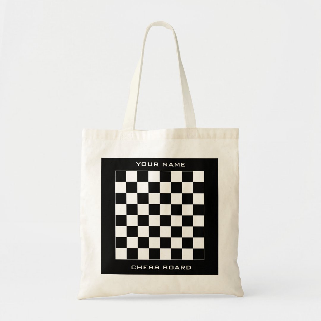 Custom chess and checkers board game tote bag | Zazzle