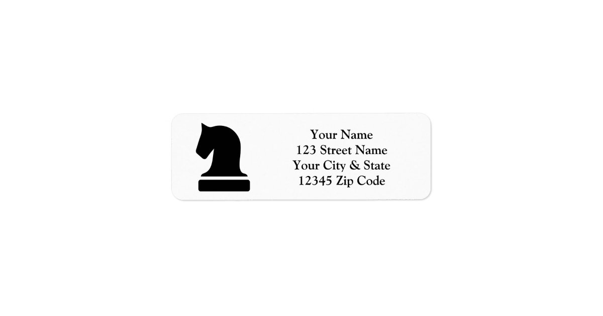 Custom chess piece logo return address labels | Zazzle