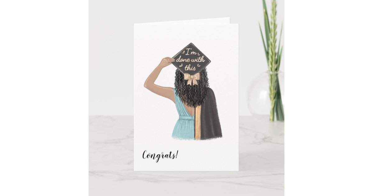 Custom Chic Black Woman High School Graduation Card | Zazzle