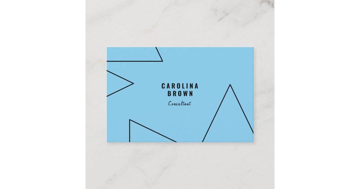 Custom Chic Geometric Blue Business Card | Zazzle