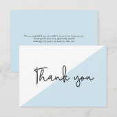 Custom Chic Modern Baby Blue Shower Thank You | Zazzle