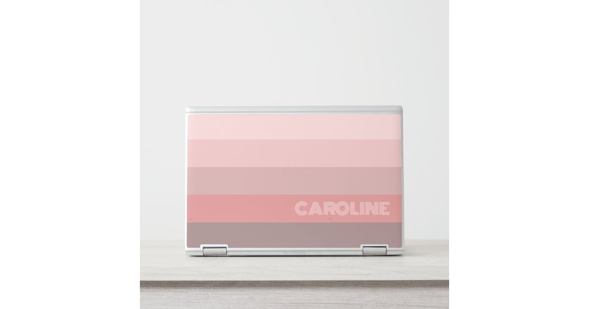 Custom Chic Pastel Blush Pink Stripes Art Pattern HP Laptop Skin | Zazzle
