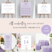 Custom, Chic Purple Monogram Wedding Table Number | Zazzle