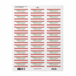 Custom Chic Red White Peppermint Candy Stripes Label | Zazzle