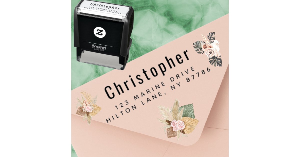 Custom Chic Return Address Modern Typography Name Self-inking Stamp ...