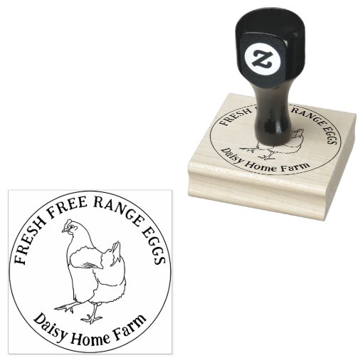 custom chicken eggs simple hand drawn rubber stamp | Zazzle