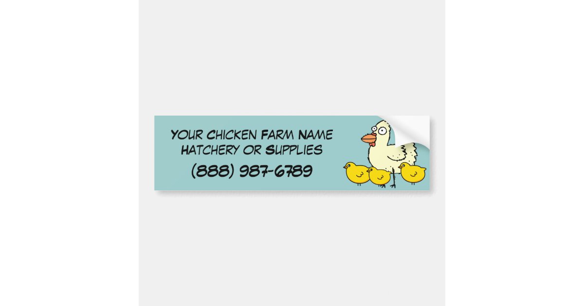 Custom Chicken Poultry Farm Operation Bumper Sticker | Zazzle