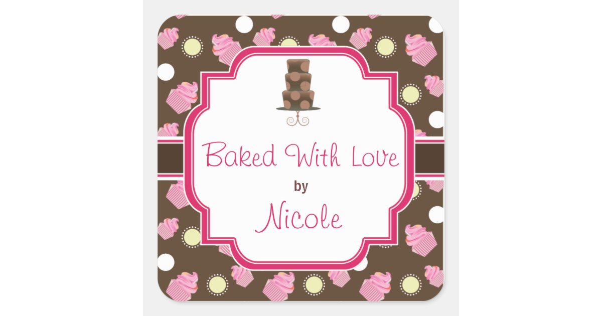 Custom Chocolate Cupcake and Cake baking Stickers | Zazzle