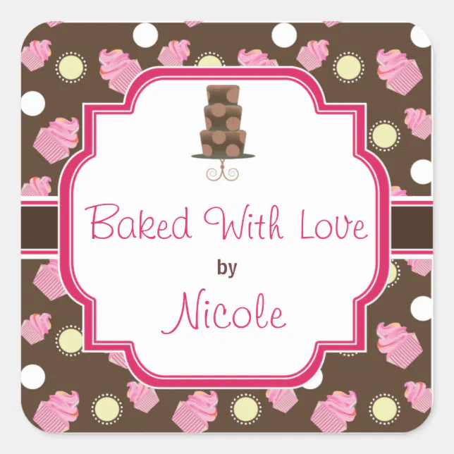 Custom Chocolate Cupcake and Cake baking Stickers | Zazzle