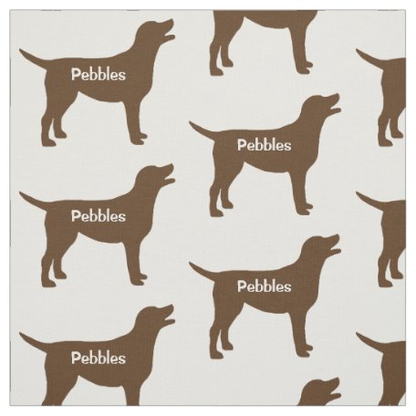 Chocolate Labrador Retriever Silhouettes Pattern Fabric | Zazzle