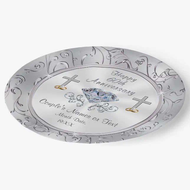 Custom Christian 60th Anniversary Paper Plates | Zazzle