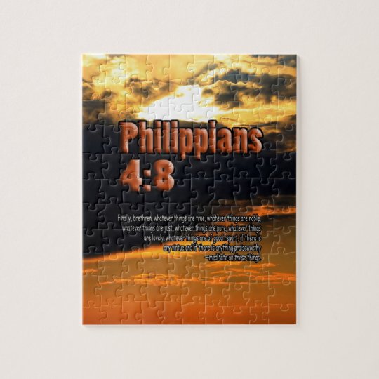 CUSTOM CHRISTIAN BIBLE VERSE PHILIPPIANS 4:8 JIGSAW PUZZLE | Zazzle.com