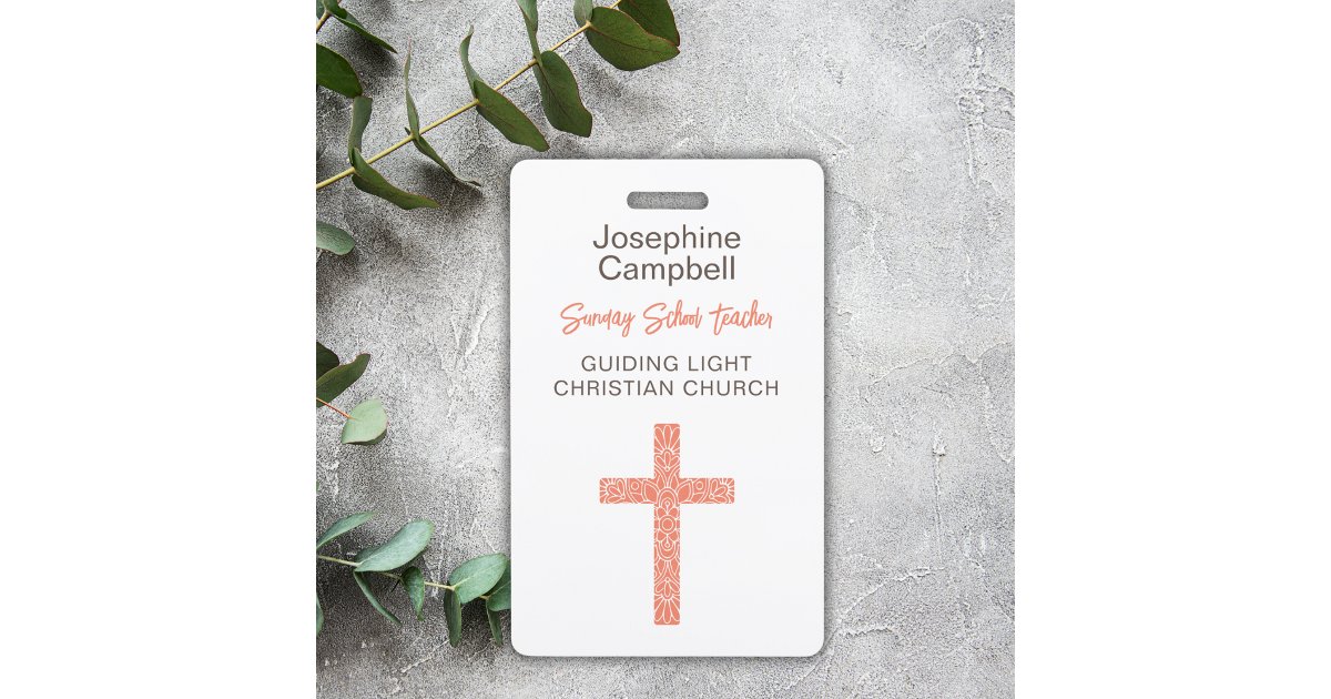 Custom Christian Church Staff Volunteer Name Badge | Zazzle