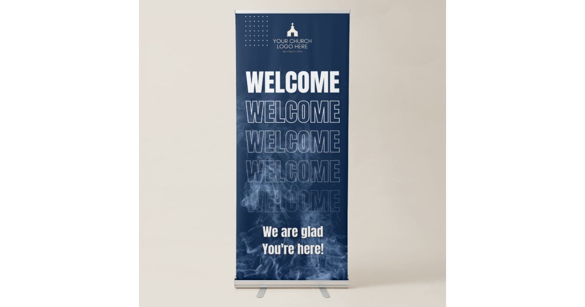 Custom Christian Welcome Church Retractable Banner | Zazzle